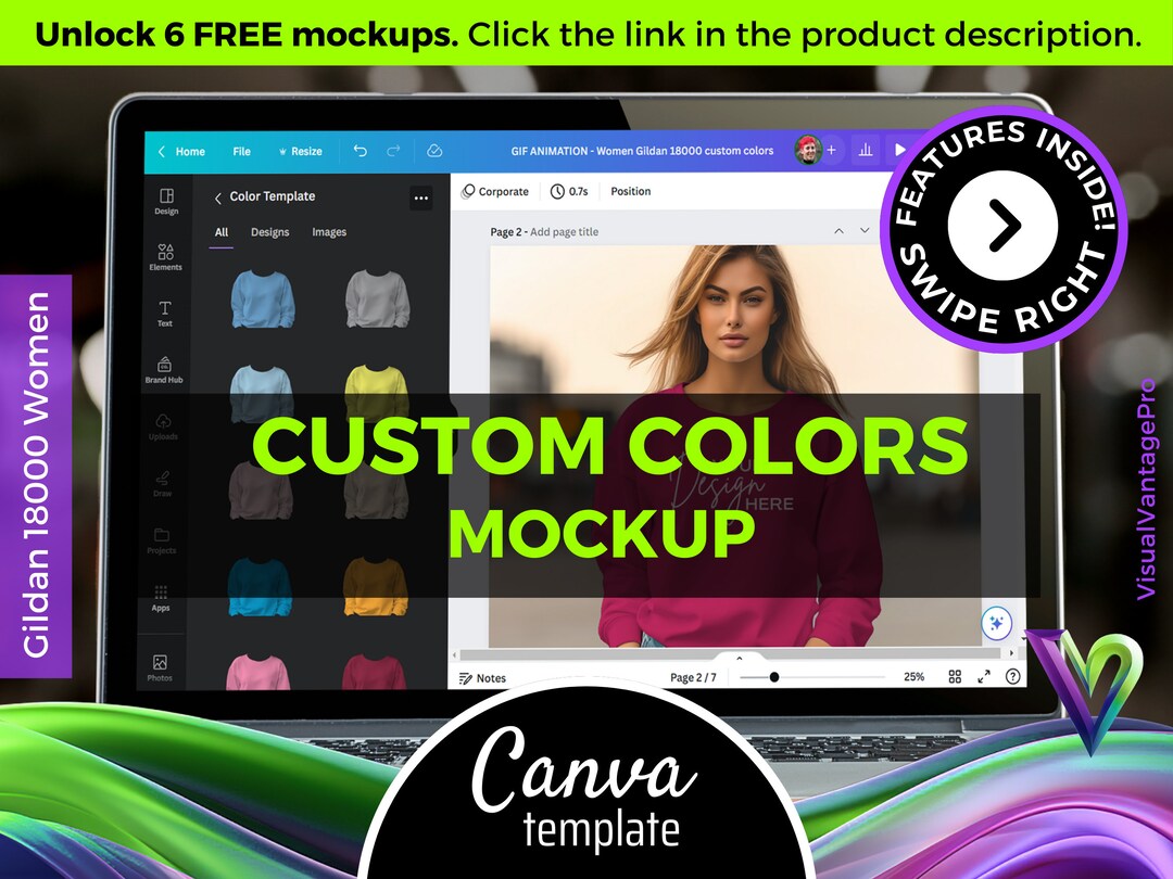 Comfort Colors Mockup Editable Template Canva Woman Mockup - Etsy