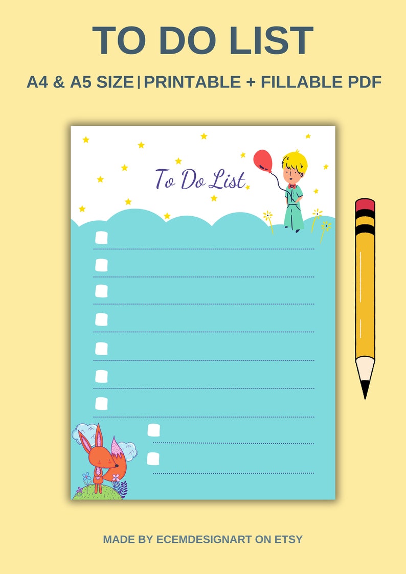 Printable to Do List the Little Prince to Do List Printable Planner PDF ...