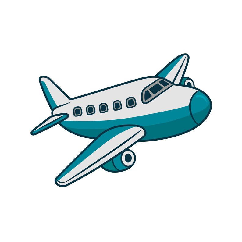 Airplane Sticker Illustration Clipart. Vector Cartoon Plane Sticker ...