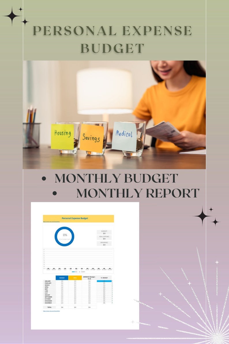 Personal Expense Budget, Excel Template - Etsy