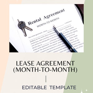 Editable Lease Agreement Template Month to Month Rental Property - Etsy