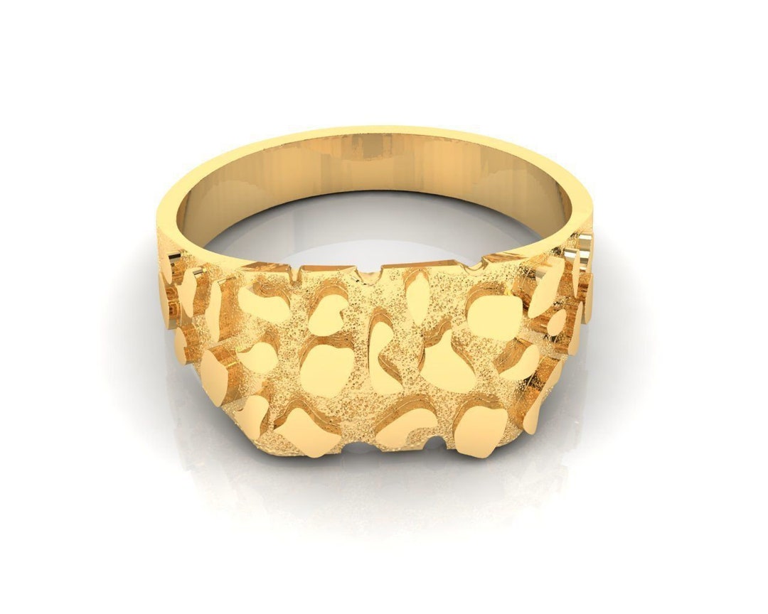 Exquisite 14k Gold Nugget Ring: A Shimmering Treasure for Your - Etsy
