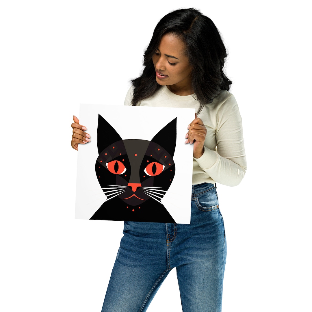 Cat Art Minimalist Style Museum Quality Matte Paper - Etsy