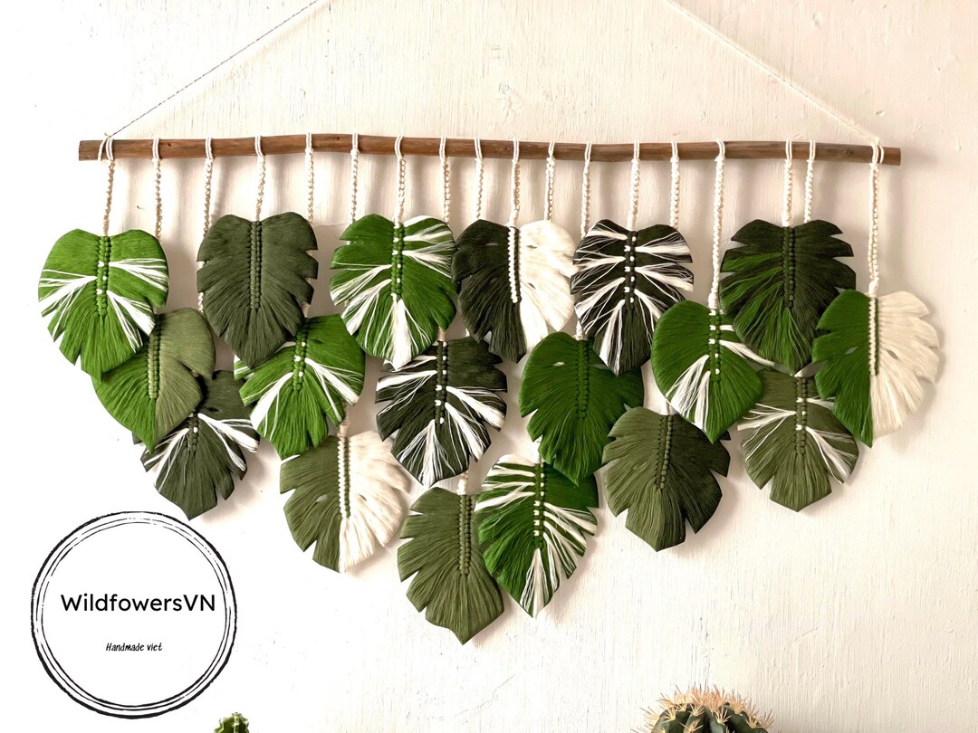 Monstera Macrame Decorative Leaves Macrame Wall Hanging - Etsy
