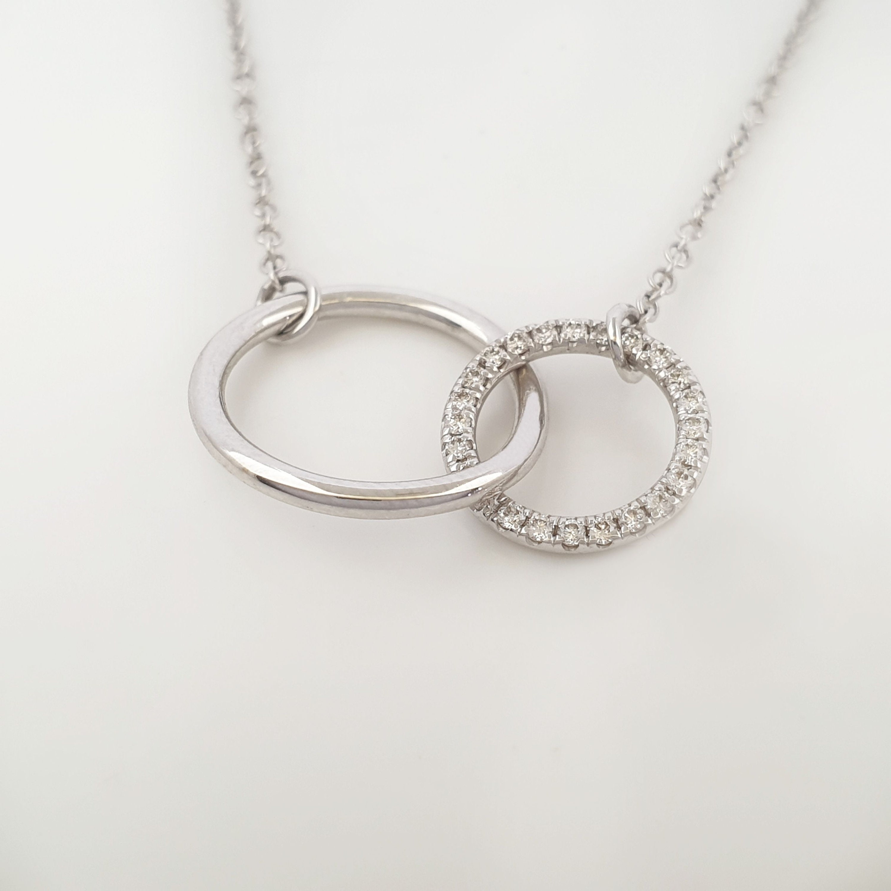 Interlocking Diamond Necklace, Eternity Circle Necklace, Intertwined ...