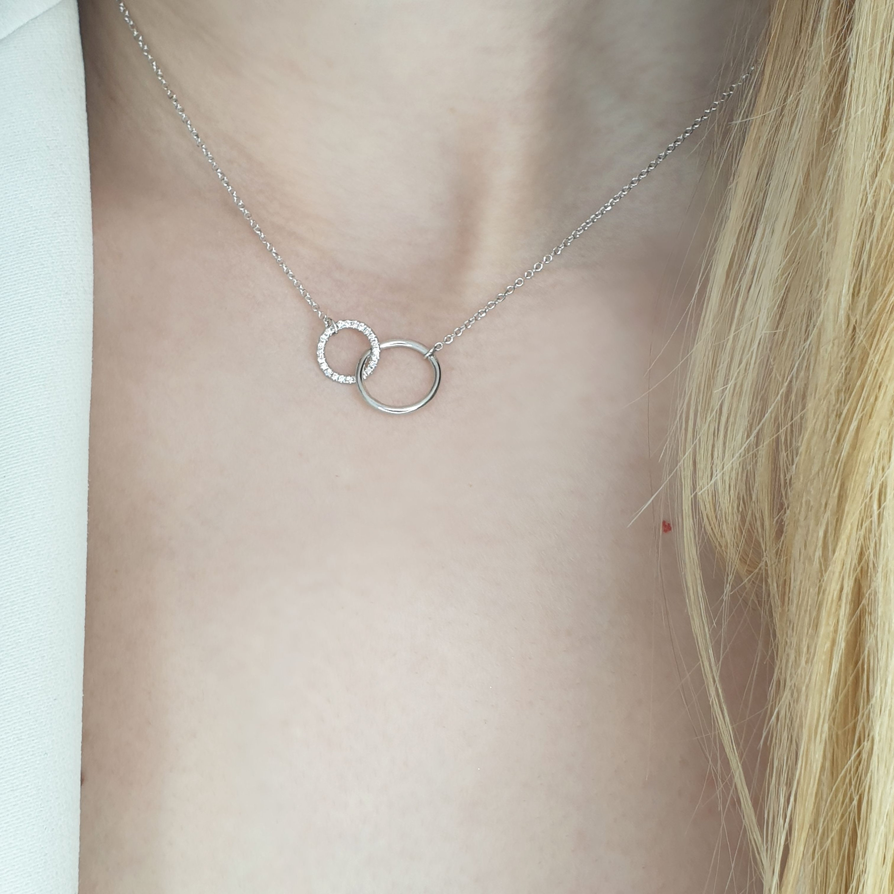 Interlocking Diamond Necklace, Eternity Circle Necklace, Intertwined ...