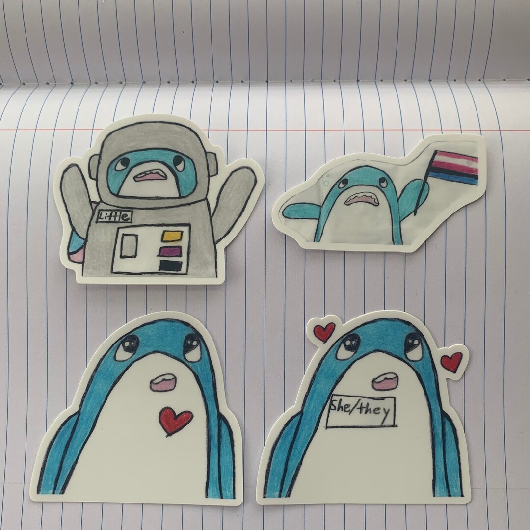 Trans Pride Stickers Little Shark - Etsy