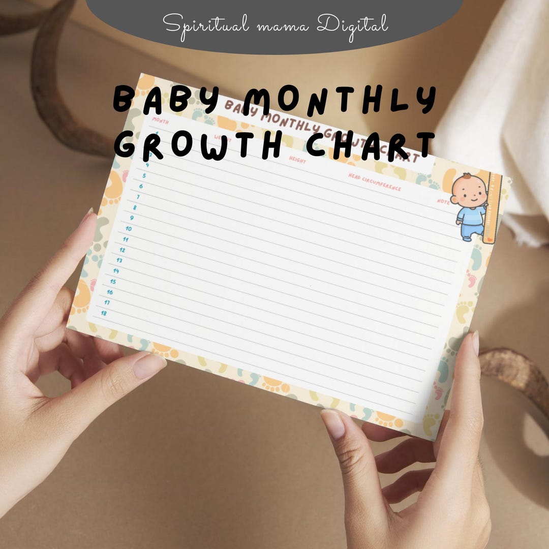 Baby's First Year Growth Chart: Printable Monthly Tracker (PDF) - Etsy