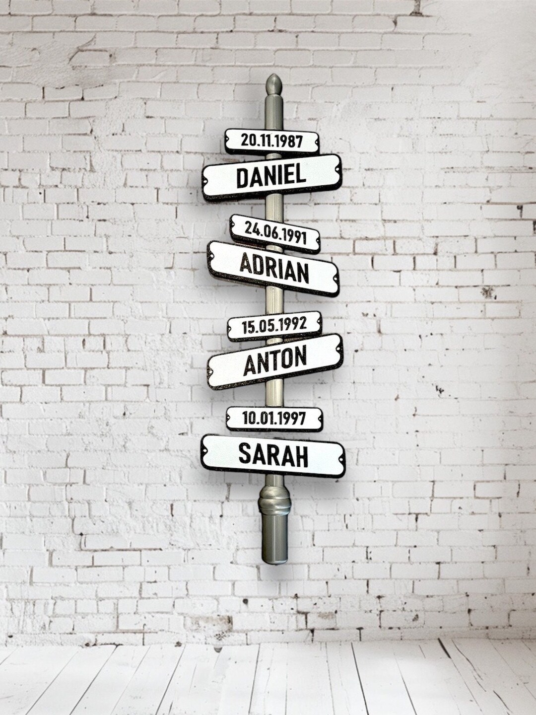 Signpost Wall Decoration Family Names Birth Dates Wedding Mother's Day ...