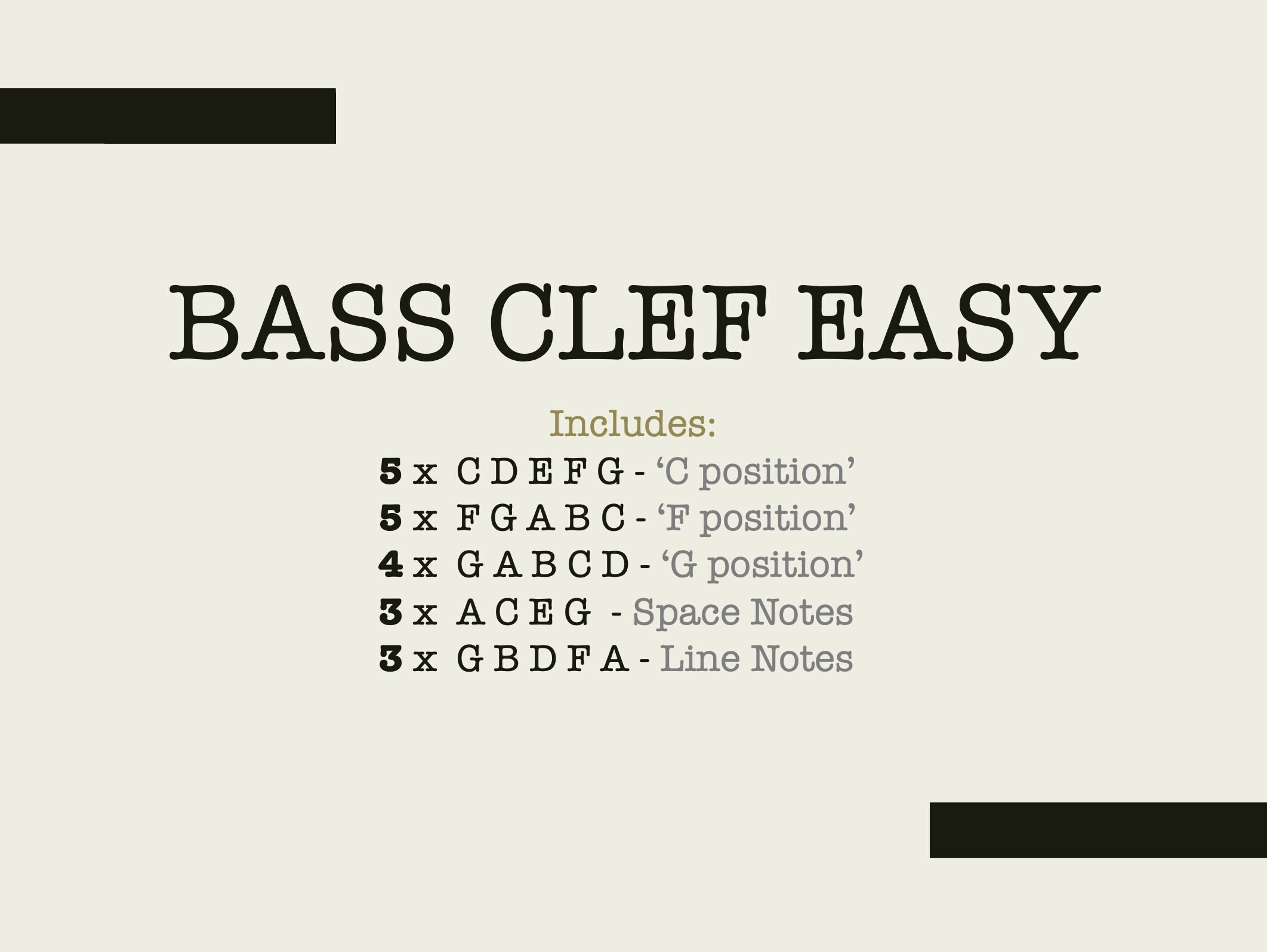 Treble and Bass Clef Music Note Reading Identification Quiz Worksheet ...