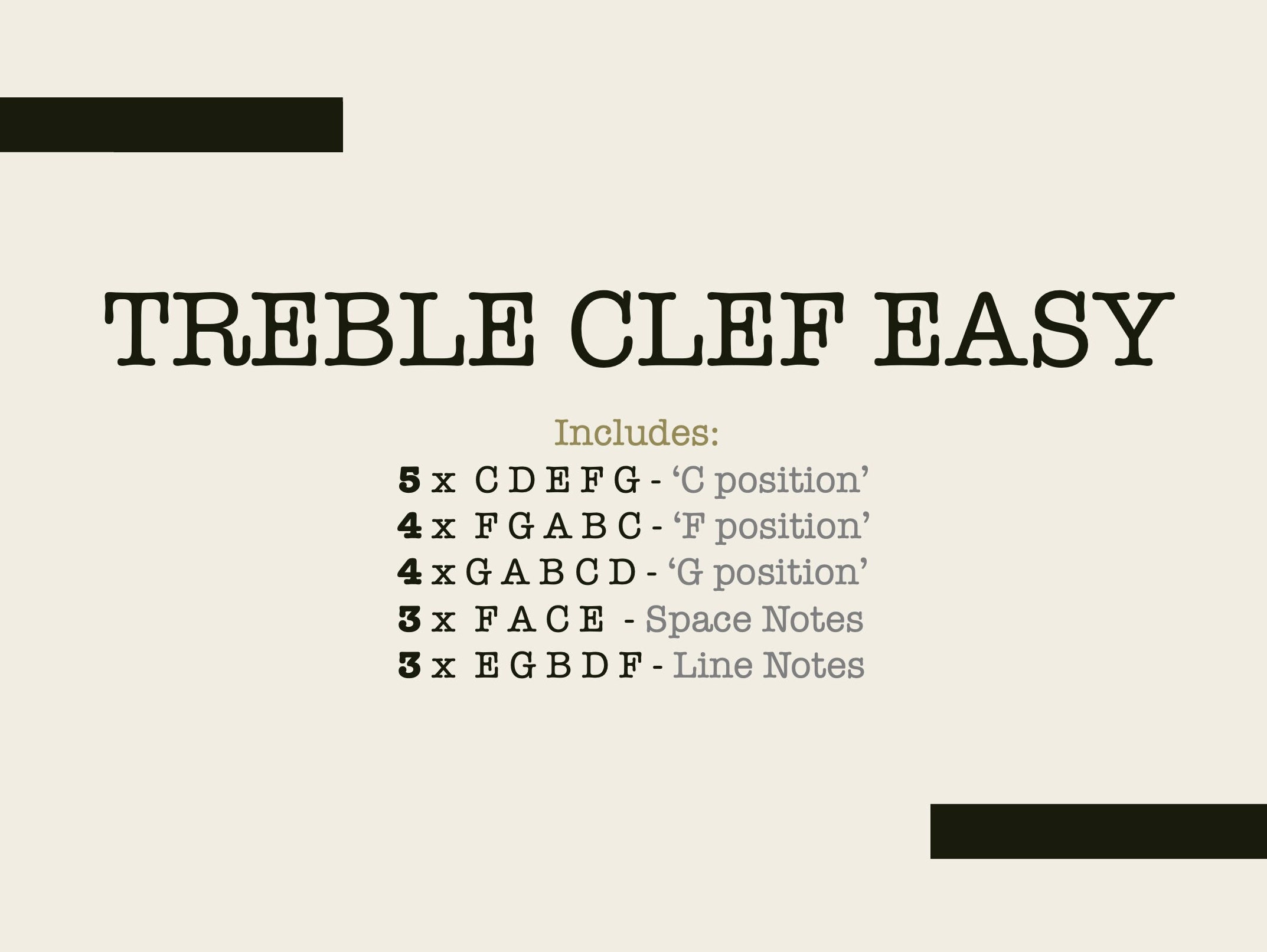 Treble and Bass Clef Music Note Reading Identification Quiz Worksheet ...