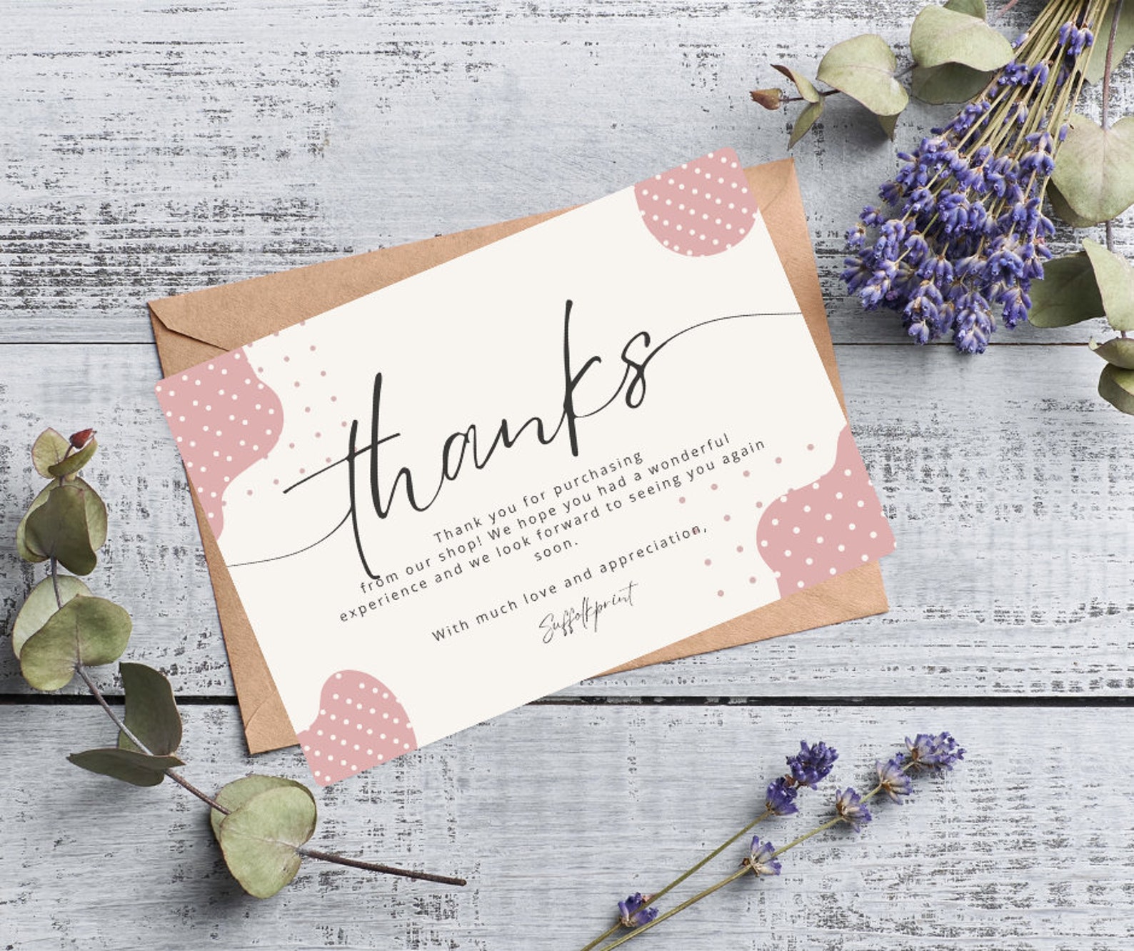 Editable Thank You Card Template Customizable Appreciation - Etsy
