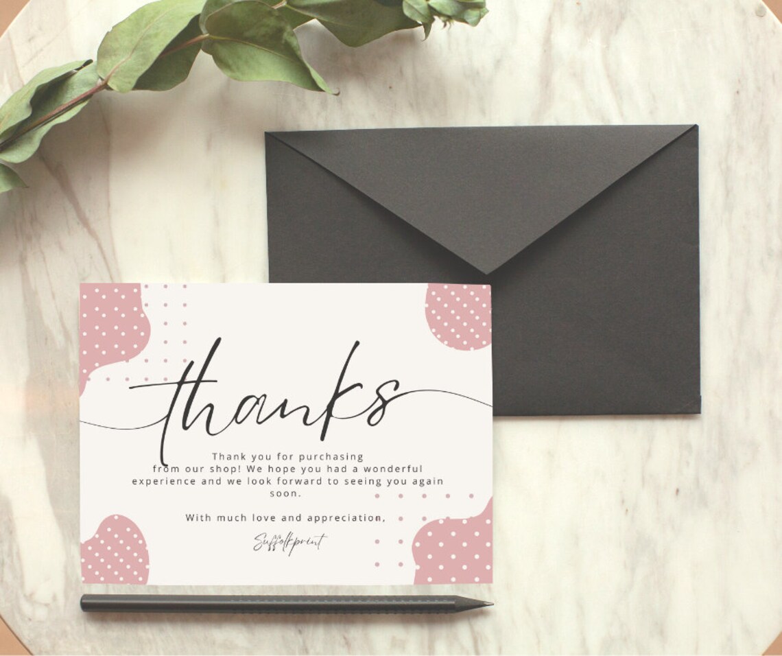 Editable Thank You Card Template Customizable Appreciation - Etsy