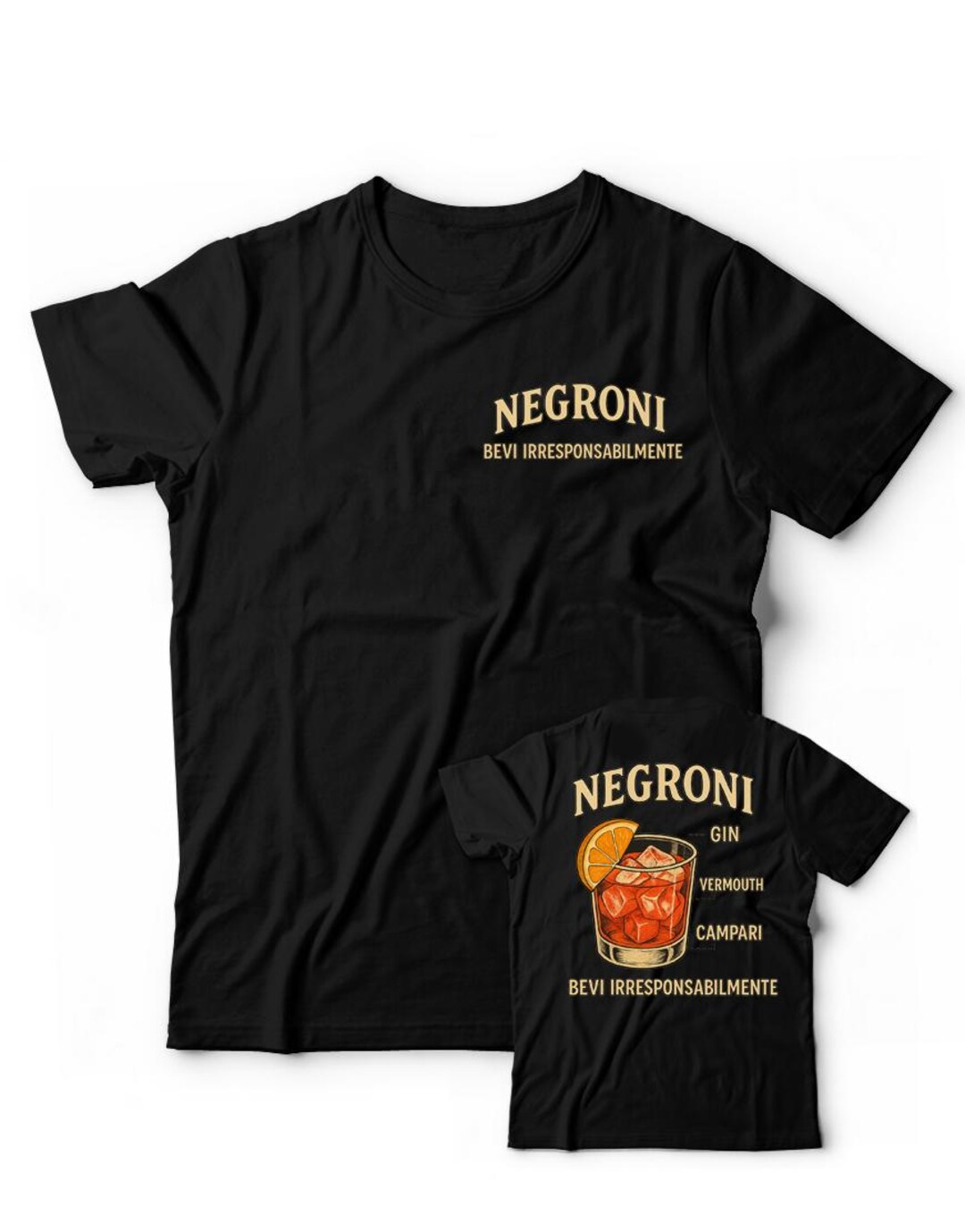 Negroni Oversized T-shirt Drink Irresponsibly - Funny Cocktail T-shirt ...