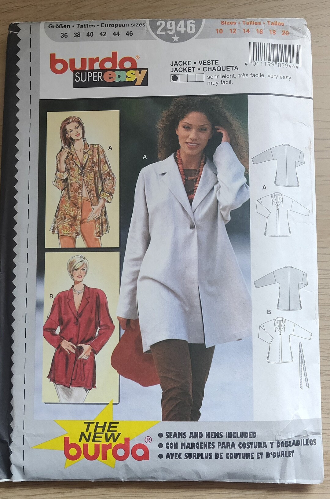 Burda Sewing Pattern 2946 Jacket - Etsy