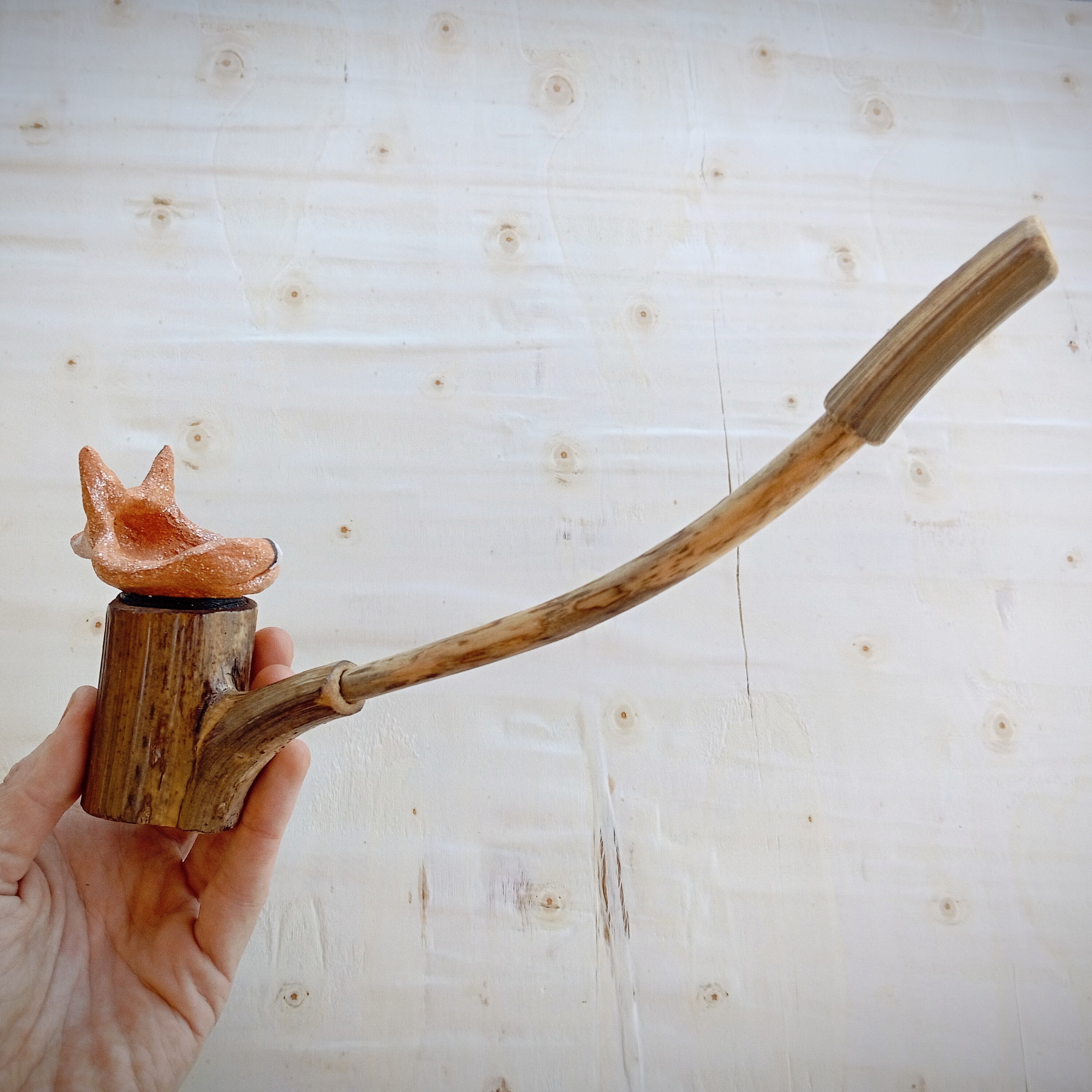 Fox Pipe and Cat Pipe /smoking Pipe From Ceramic and Wood/ Spirit ...