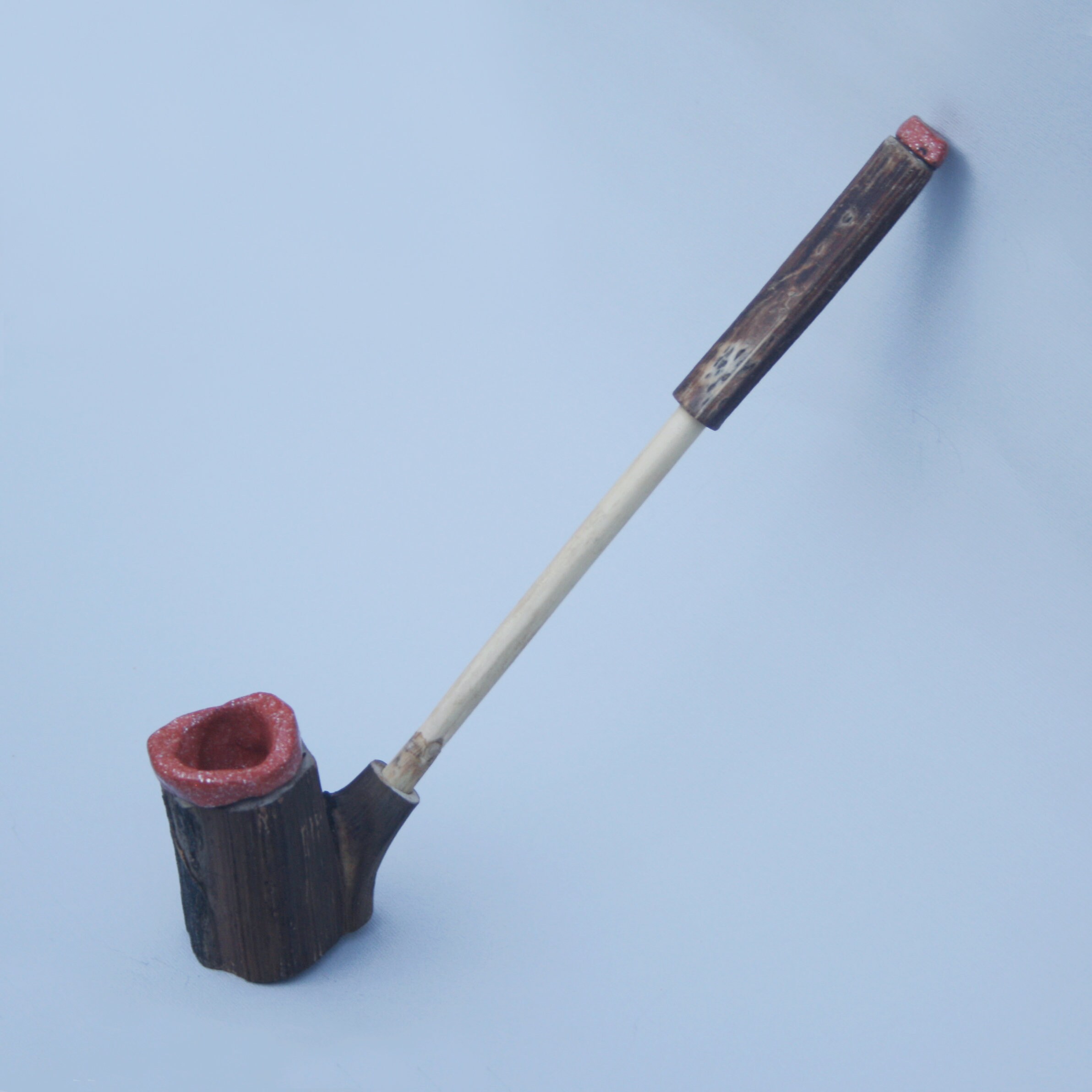 Smoking Pipe From Ceramic and Wood/ Ritual Pipe Wooden - Etsy