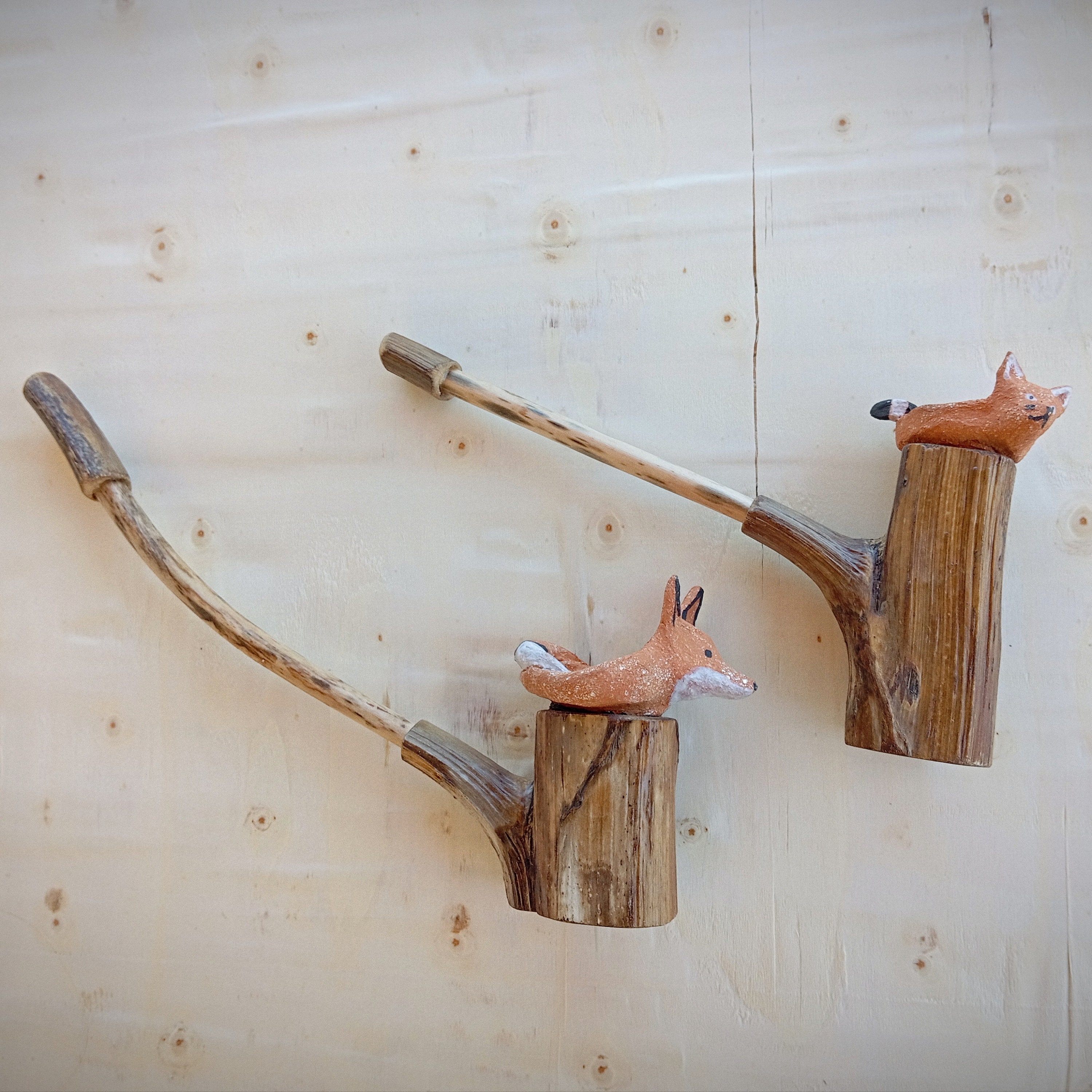 Fox Pipe and Cat Pipe /smoking Pipe From Ceramic and Wood/ Spirit ...