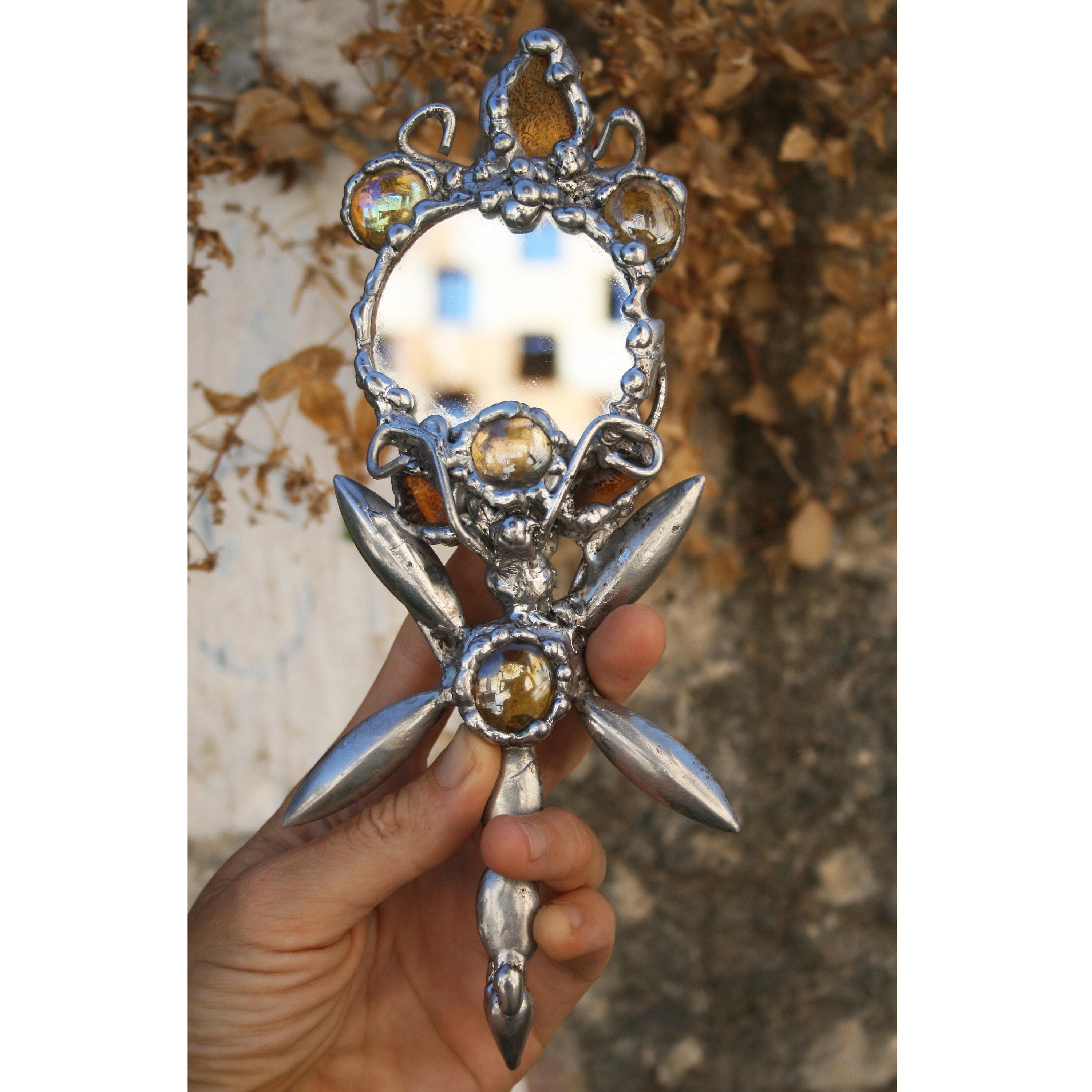 MAGIC MIRROR NO 5/tiffany Inspired Stained Glass Mirror/ Decorative ...