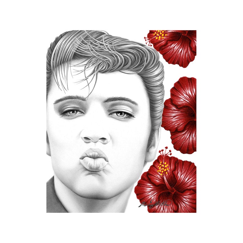 Elvis Wall Art "kiss of Aloha" | 8" X 10" | Home Decor | Elvis Wall ...