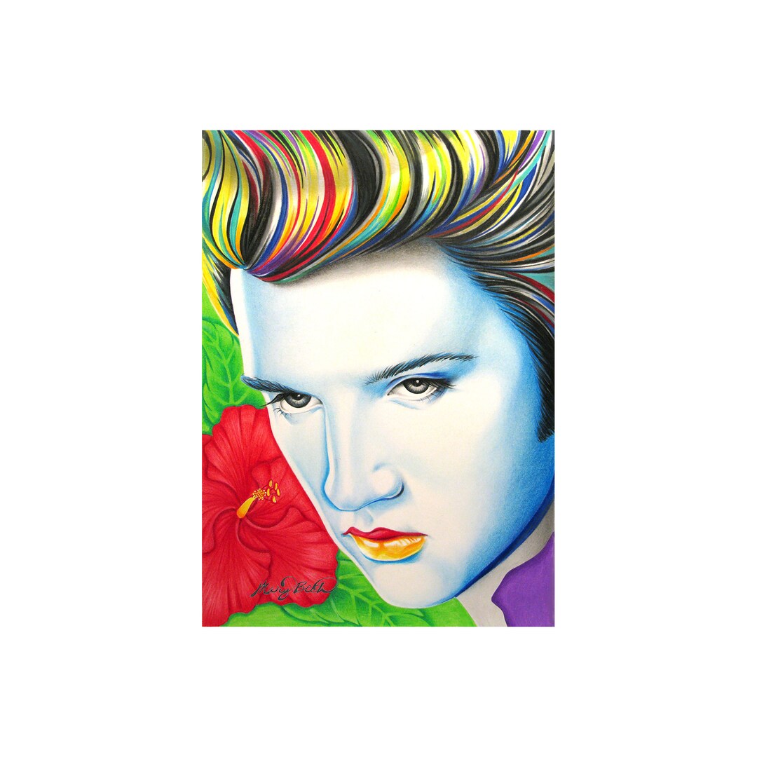 Elvis Wall Art "blue Hawaii" | 8" X 10" | Home Decor | Elvis Wall Decor ...