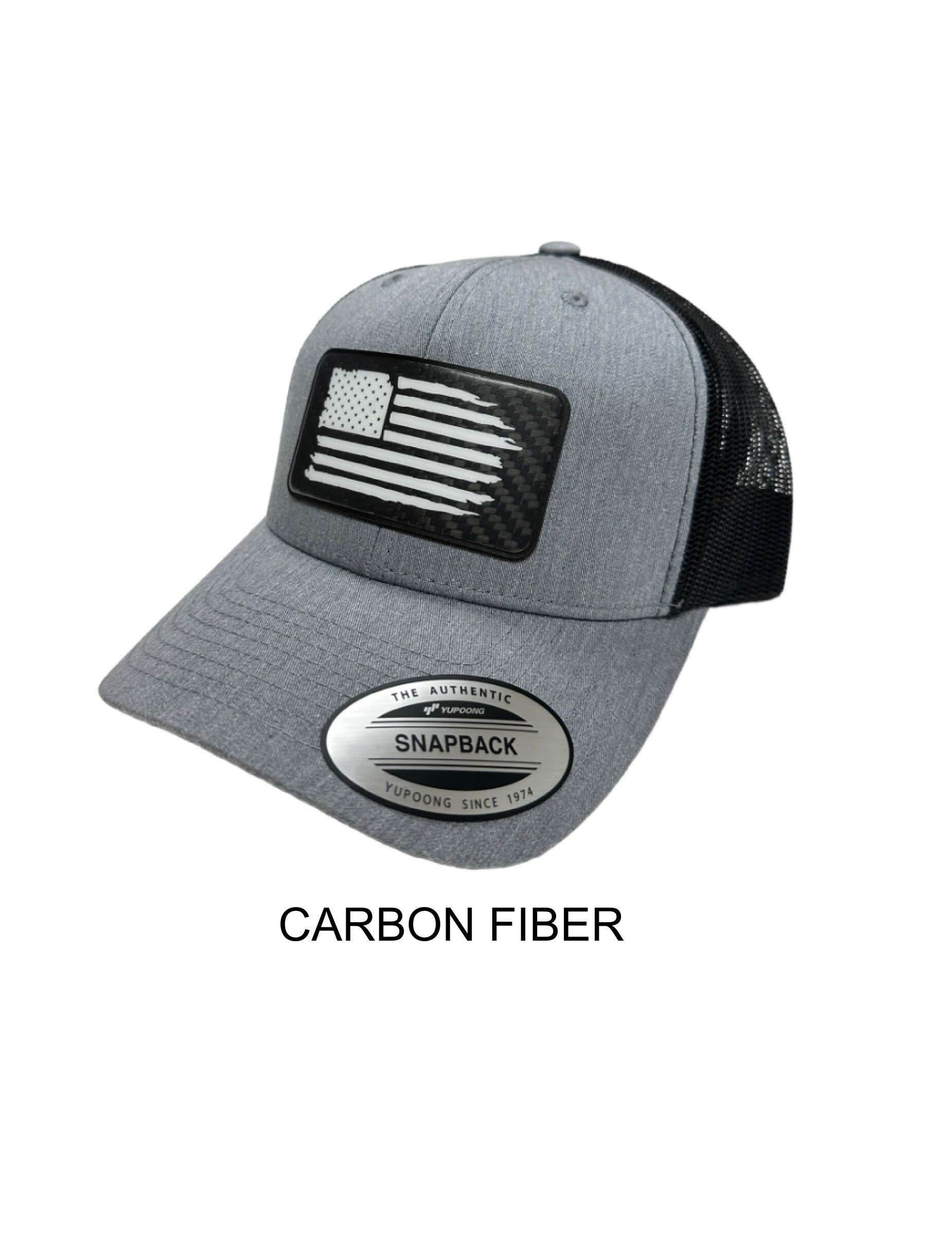 Carbon Fiber Distressed American Flag Custom Patch Hat | Trucker Patch ...