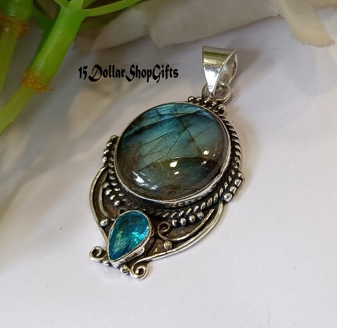 Blue Fire Labradorite Gemstone Pendant Handmade Pendant 925 - Etsy