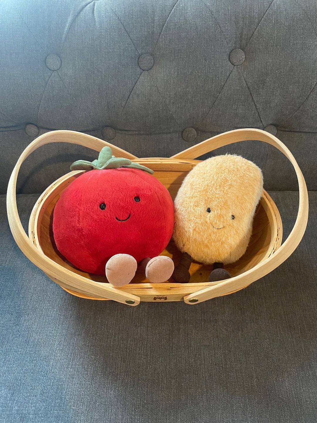 Jellycat Wood Fruit Display Amuseable Toy Basket Limited Edition Pre ...