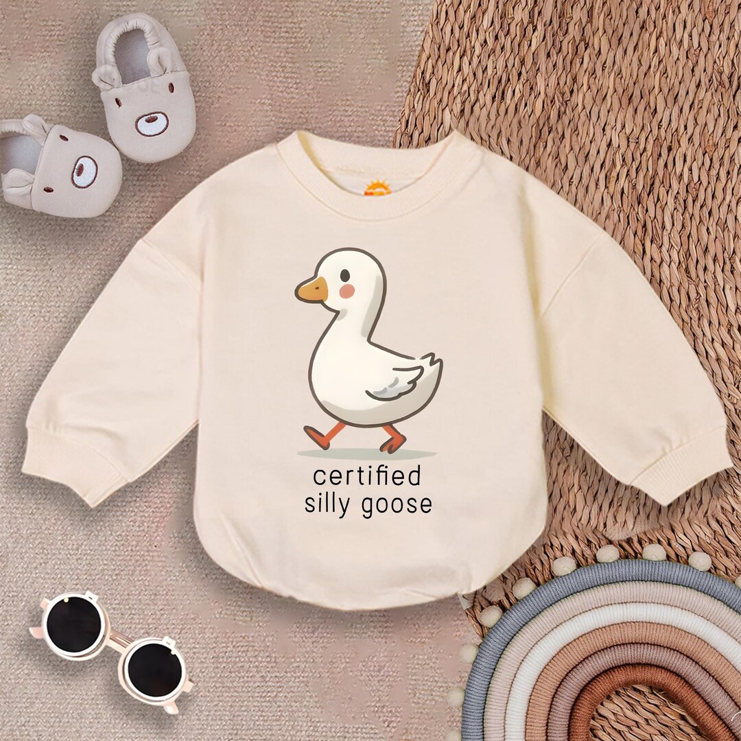Certified Silly Goose Baby Romper, Funny Goose Baby Bodysuit, Cute ...