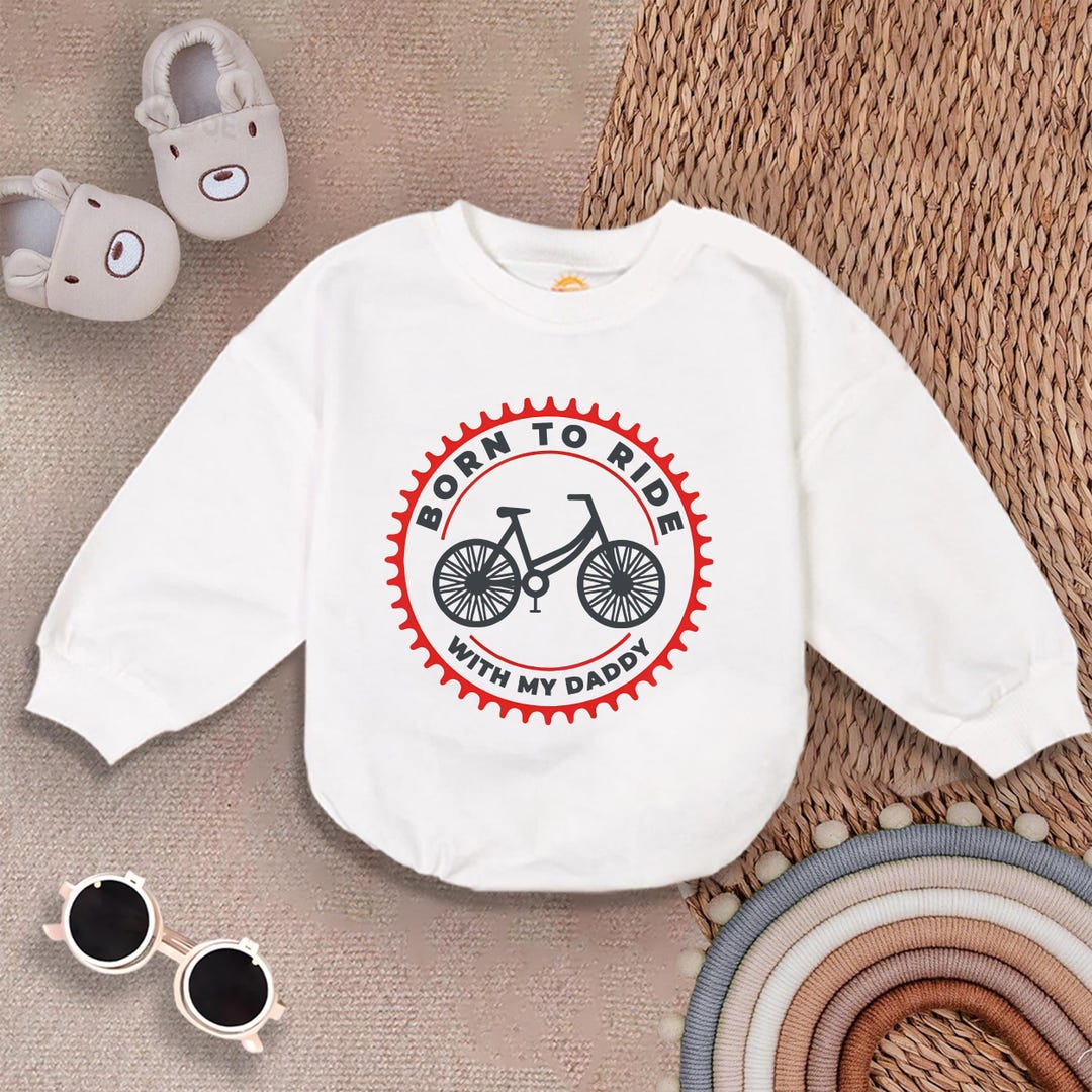 Bike Dad Baby Romper, Biking Baby Daddy Bodysuit, Daddy Bicycle Baby ...