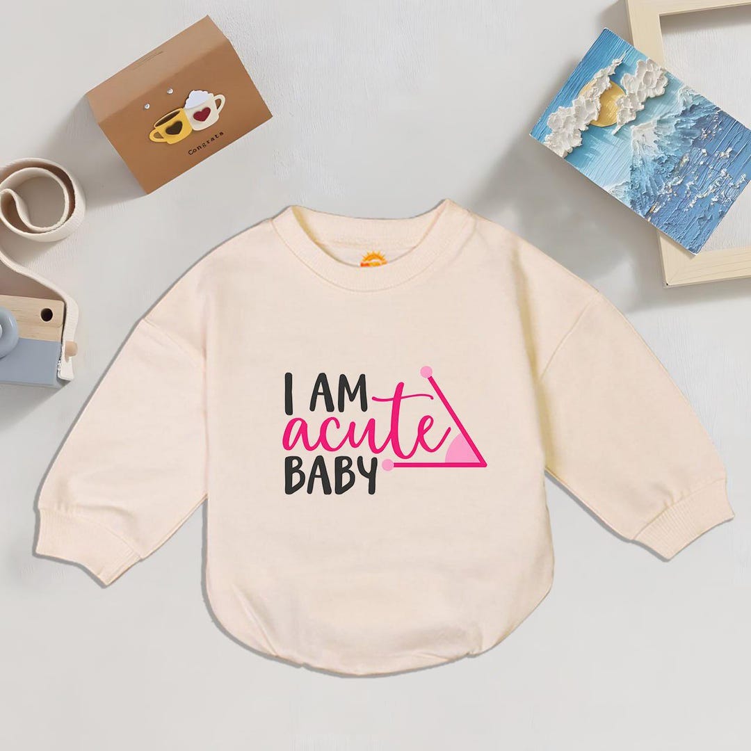 I Am Acute Baby Romper, Funny Baby Bodysuit, Math Baby Clothes, Boho ...