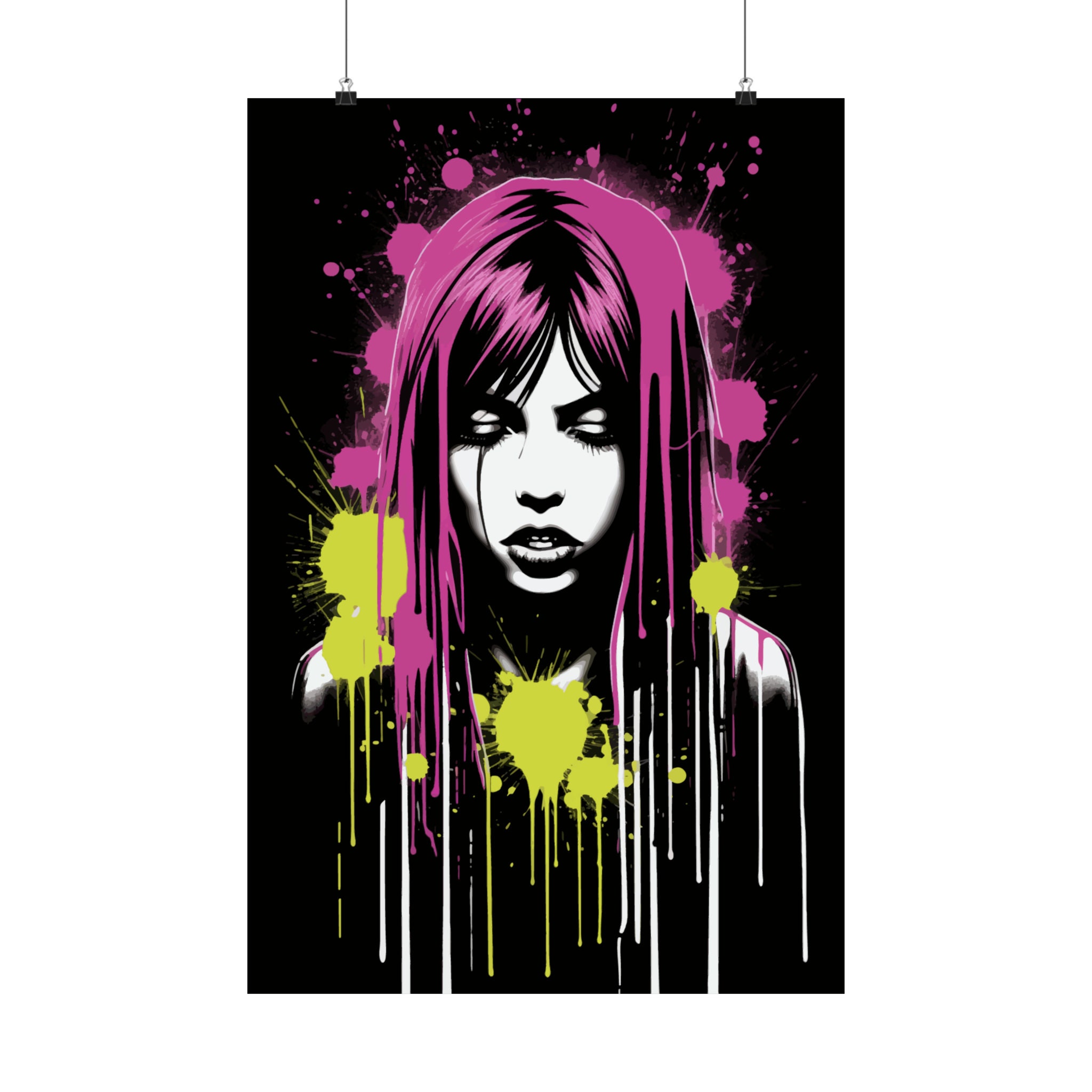 Graffiti Spray Paint Abstract Punk Rock Girl Face Wall Art - Etsy