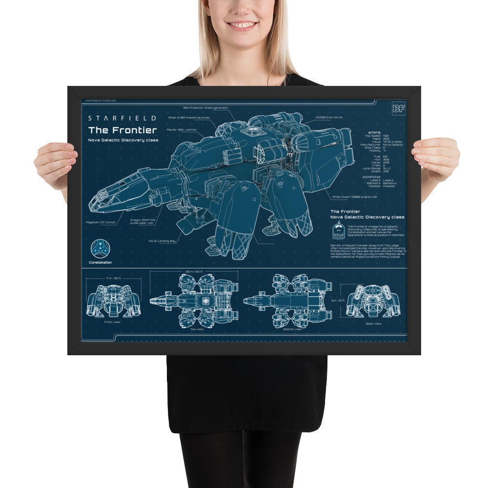 STARFIELD Frontier Starship BLUEPRINT Framed Printed Video - Etsy Hong Kong