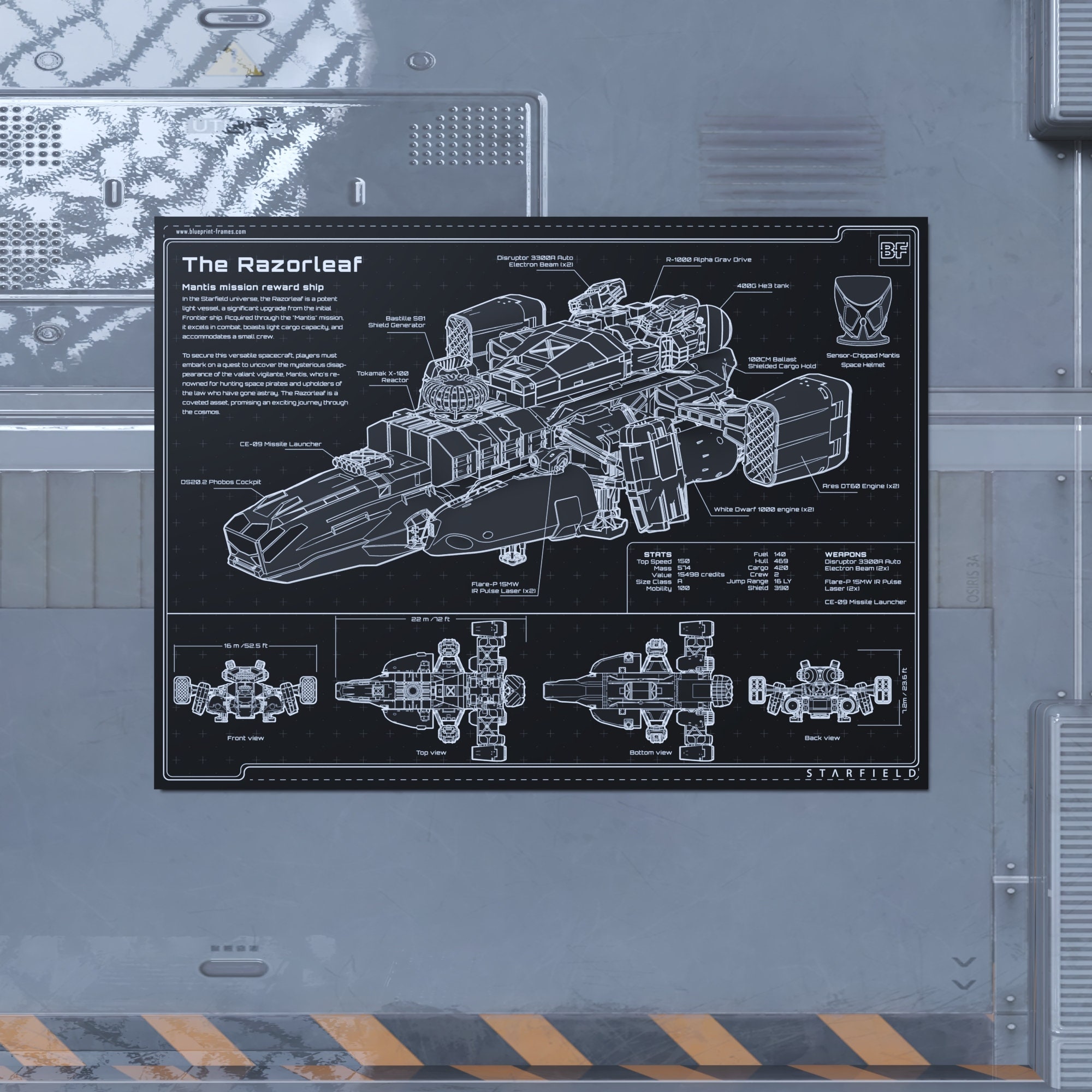 Starfield Razorleaf POSTER Blueprint Bethesda Starfield - Etsy