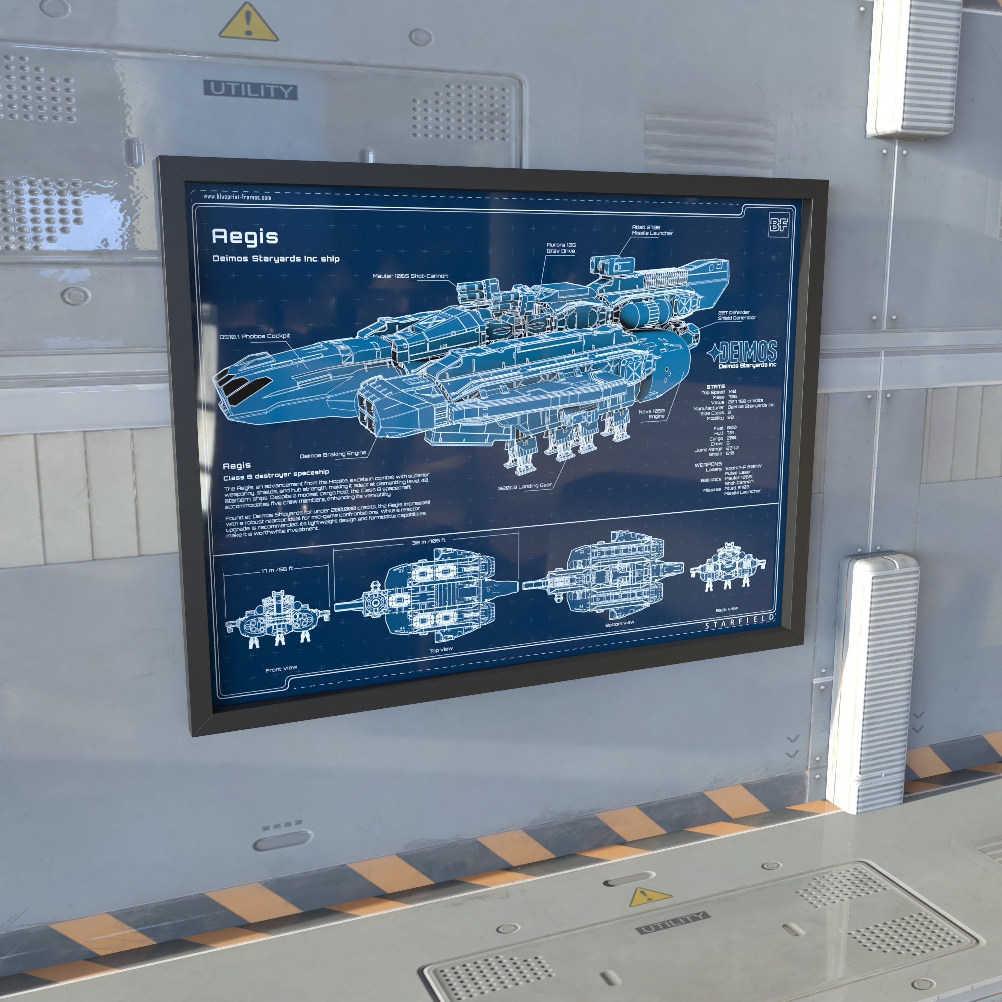 Starfield Aegis FRAMED Blueprint Bethesda Starfield Hoplite Variant ...