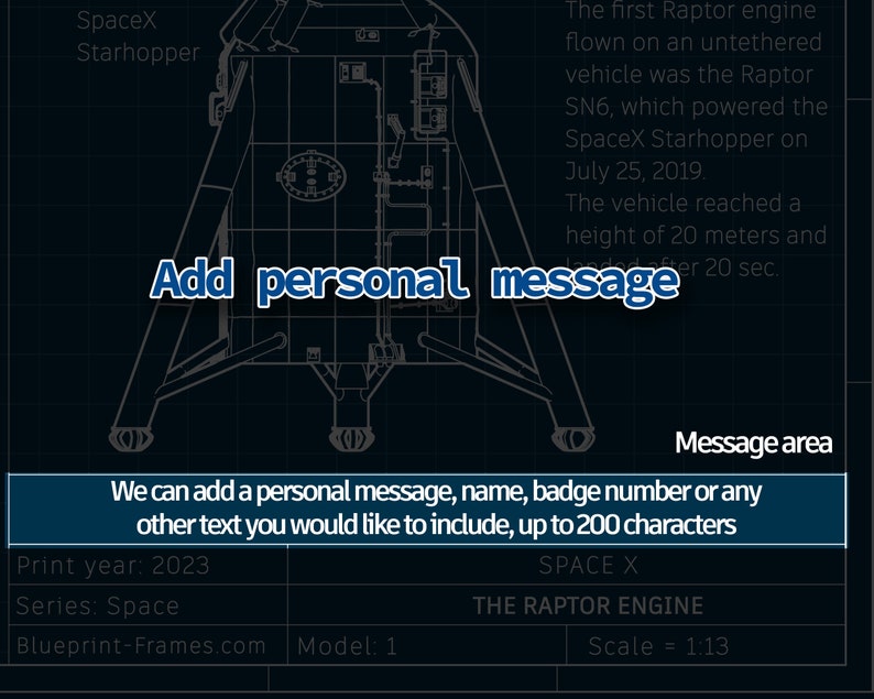 Poster RAPTOR ENGINE Spacex Blueprint Rocket Engine Raptor Detailed ...