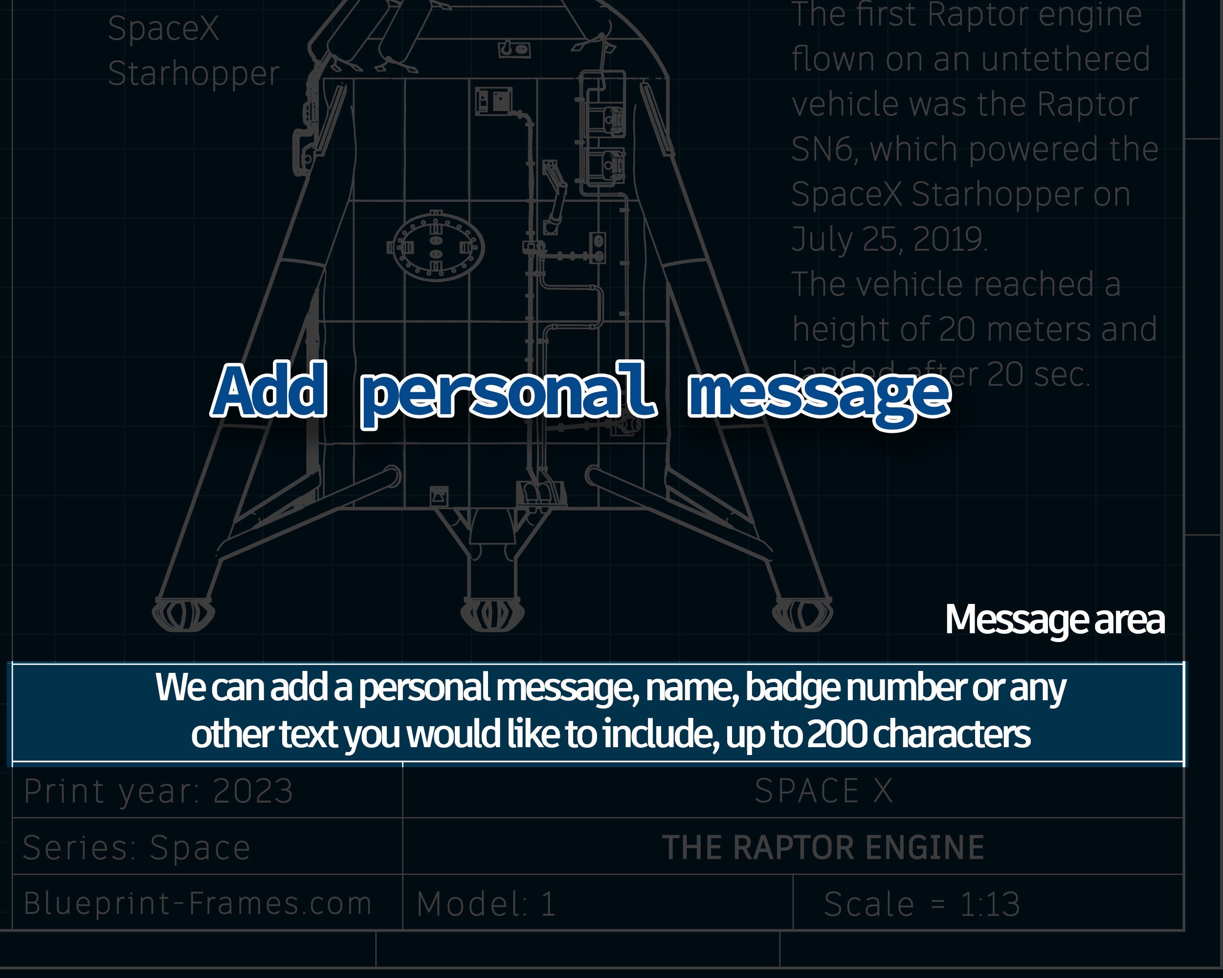 Poster RAPTOR ENGINE Spacex Blueprint Rocket Engine Raptor Detailed ...