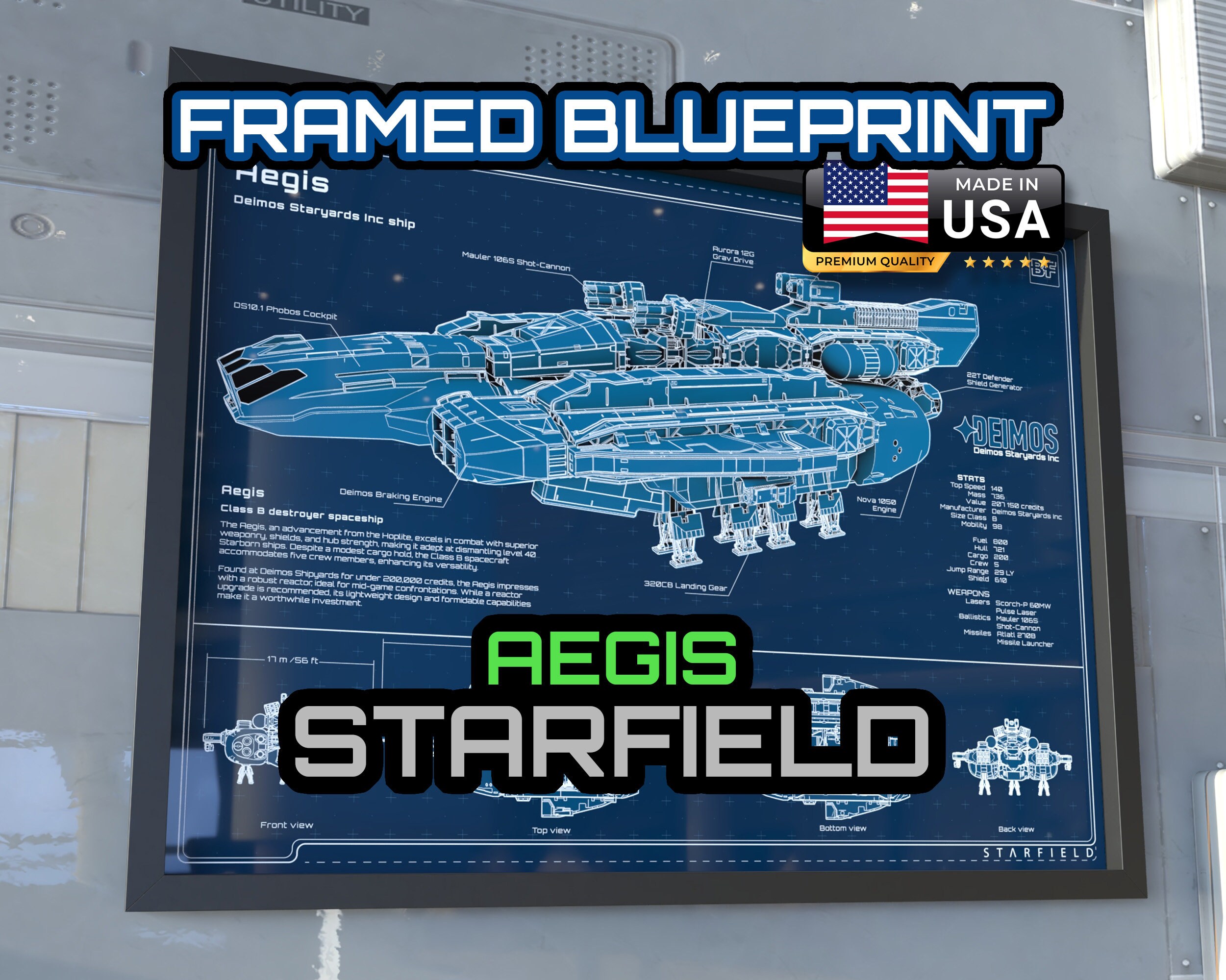 Starfield Aegis FRAMED Blueprint Bethesda Starfield Hoplite Variant ...