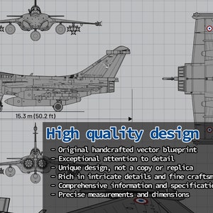 Dassault Rafale POSTER Blueprint - French Air Force, Armée De L'air Et ...