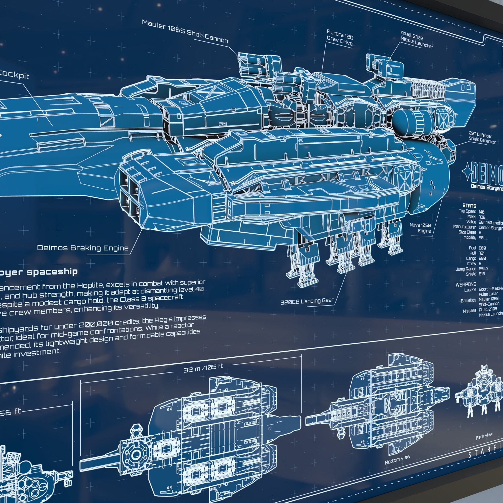 Starfield Aegis FRAMED Blueprint Bethesda Starfield Hoplite Variant ...