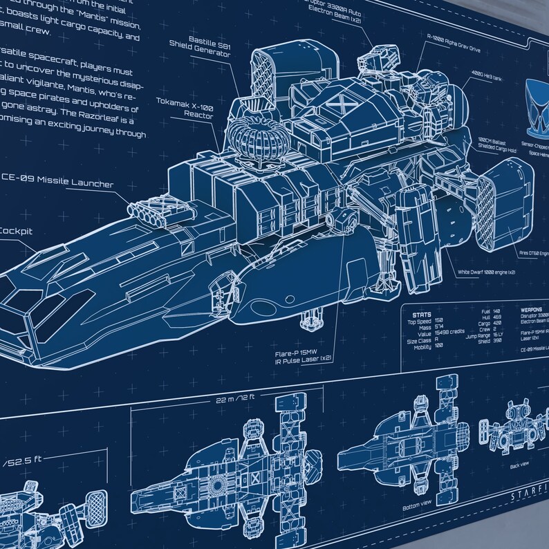 Starfield Razorleaf POSTER Blueprint Bethesda Starfield Mantis Mission ...