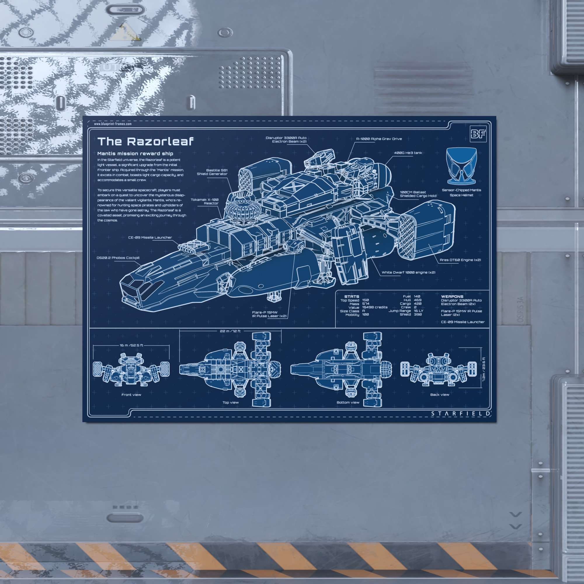 Starfield Razorleaf POSTER Blueprint Bethesda Starfield Mantis Mission ...