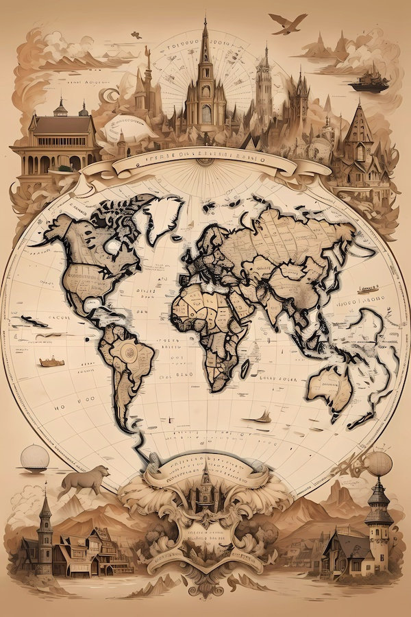 VINTAGE World Map Poster 2 - Etsy