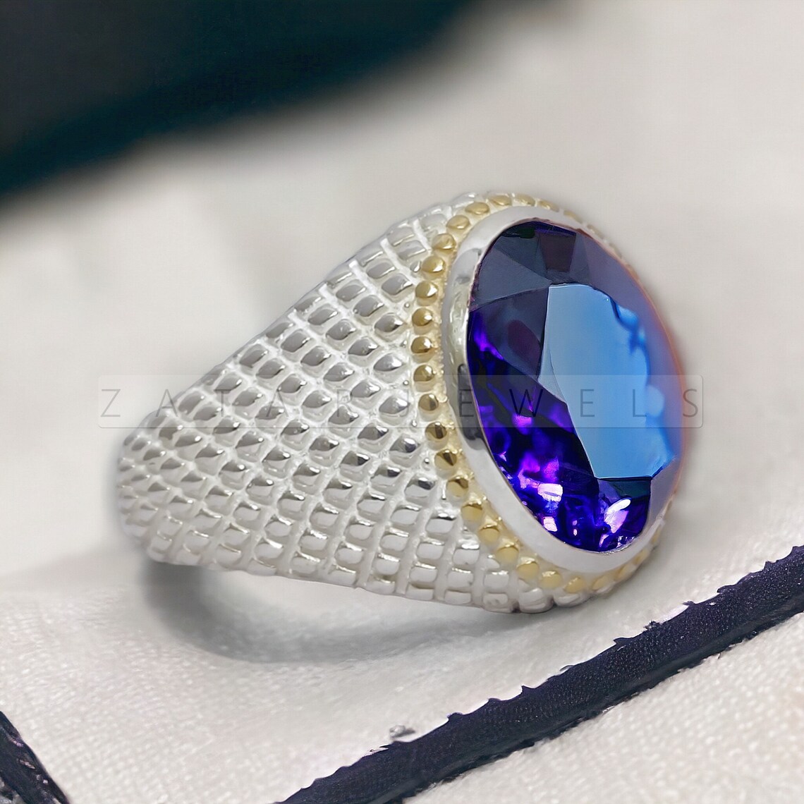 Real Alexandrite Ring 14K Gold Over AAA Quality Ring June Birthstone ...