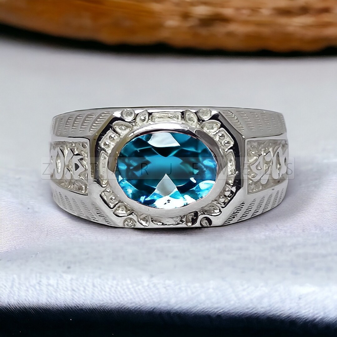 Aquamarine Handmade Mens Ring, Aquamarine Mens Ring, Silver 926 Mens ... Aquamarine Handmade Mens Ring, Aquamarine Mens Ring, Silver 926 Mens ...