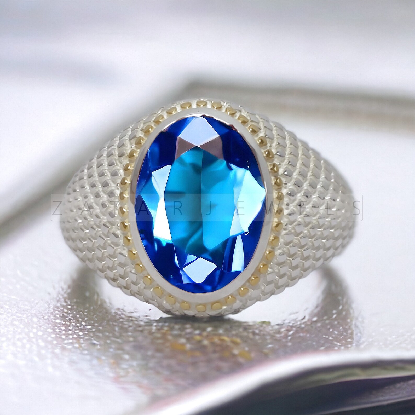 Real Alexandrite Ring 14K Gold Over AAA Quality Ring June Birthstone ...