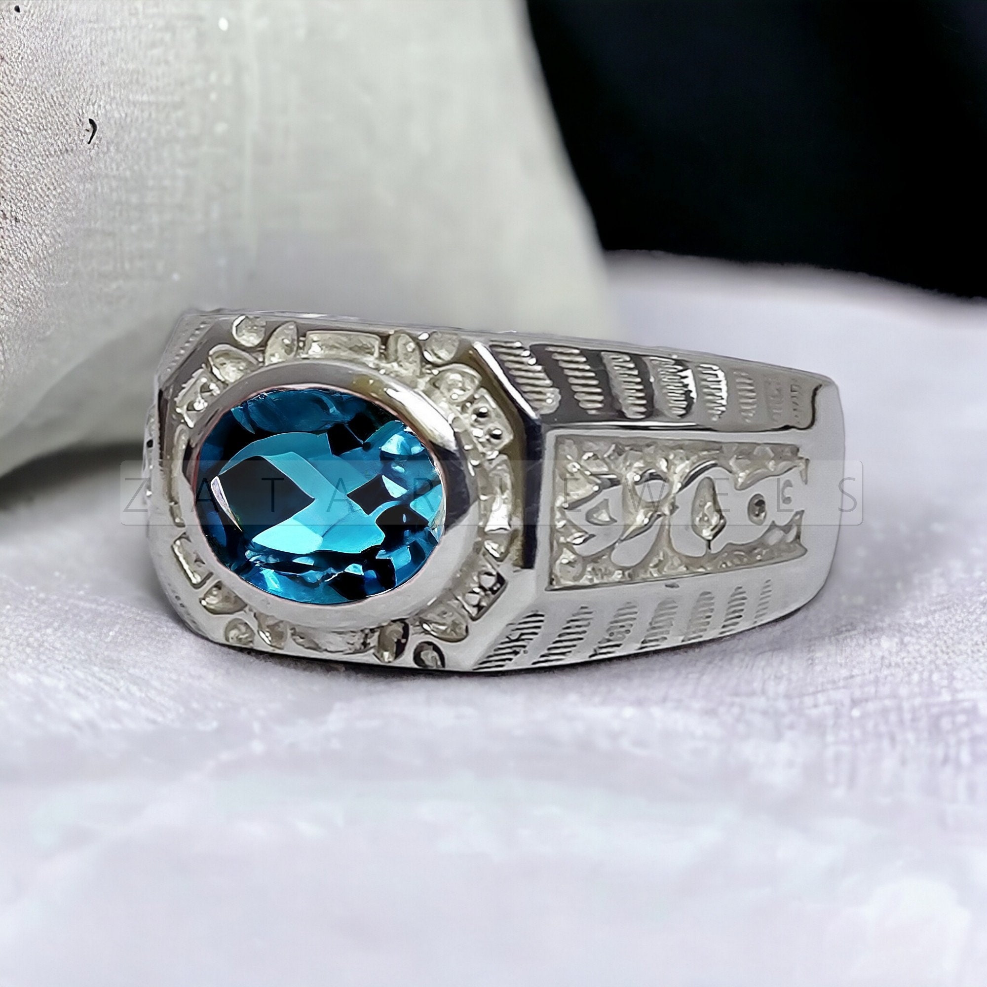 Aquamarine Handmade Mens Ring, Aquamarine Mens Ring, Silver 926 Mens ... Aquamarine Handmade Mens Ring, Aquamarine Mens Ring, Silver 926 Mens ...