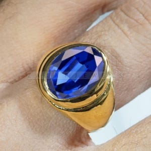 Blue Sapphire Ring for Men, September Birthstone Ring, Promise Ring ...