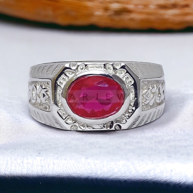 Luxury Ruby Men's Ring, Engagement Ring, Designer Ruby Ring, Art Deco ...
