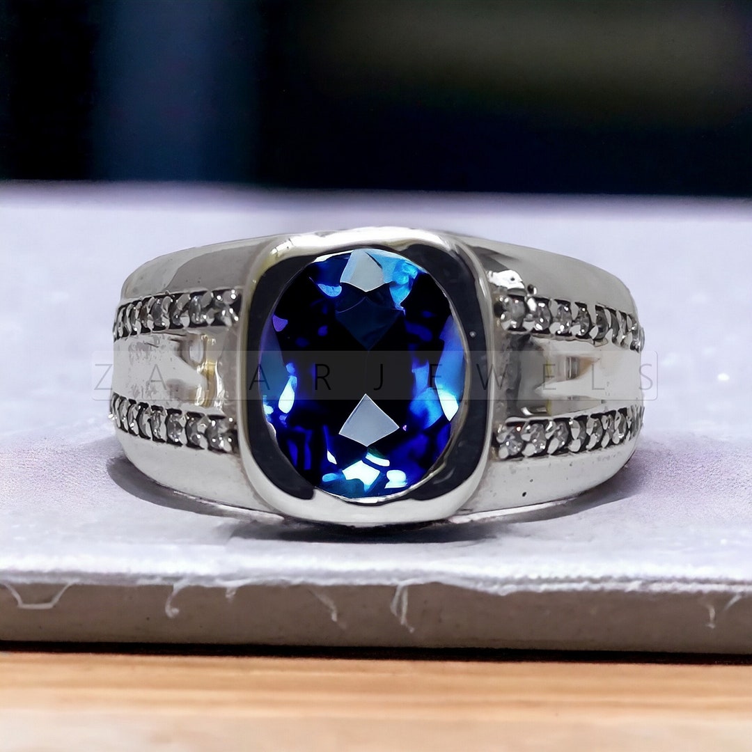 Luxury Alexandrite Men's Ring Handmade Vintage Ring June Birthstone Men ...